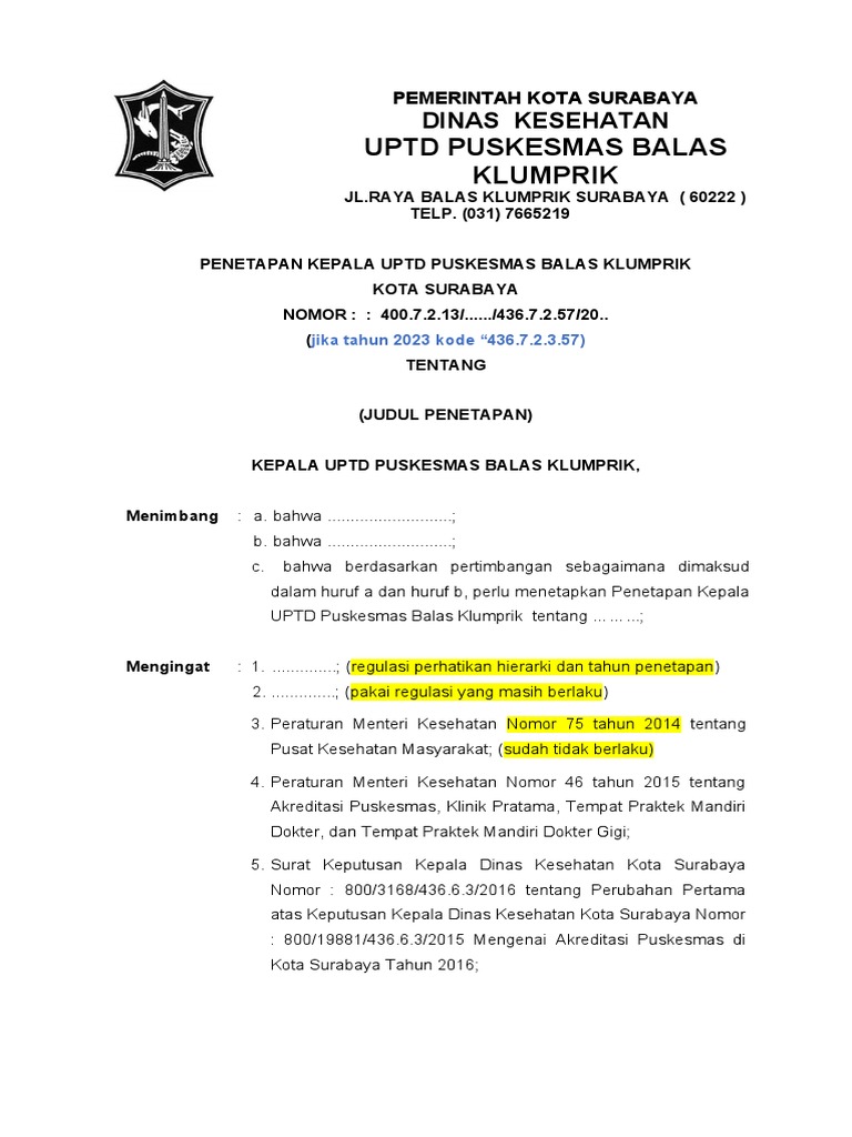 Format SK PKM BALAS KLUMPRIK Fixx | PDF