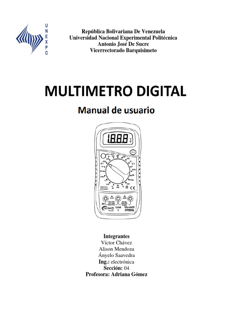Manual de Uso Del Multimetro | PDF | Equipo eléctrico | Tecnología de ...