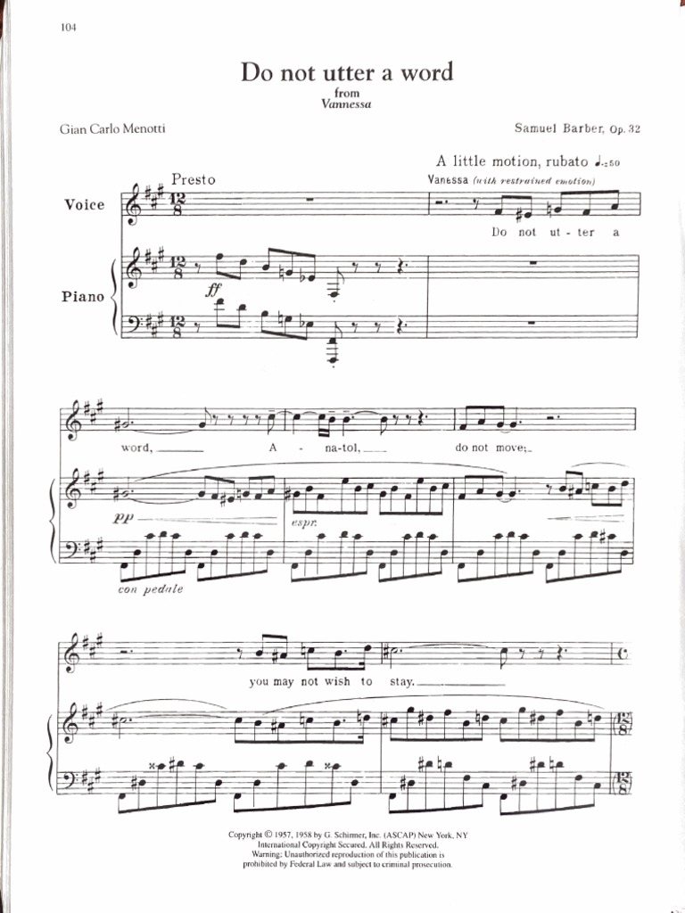 Vanessa - Do Not Utter A Word | PDF