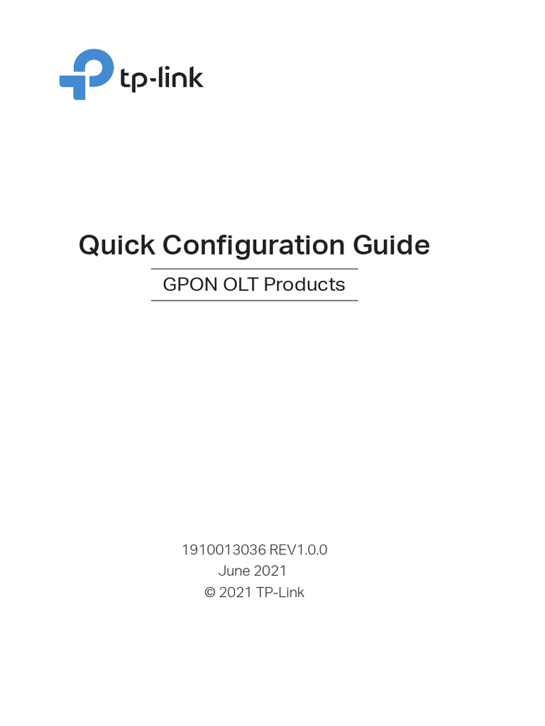 GPON OLT Quick Config Guide | PDF | Fiber To The X | Computer Network