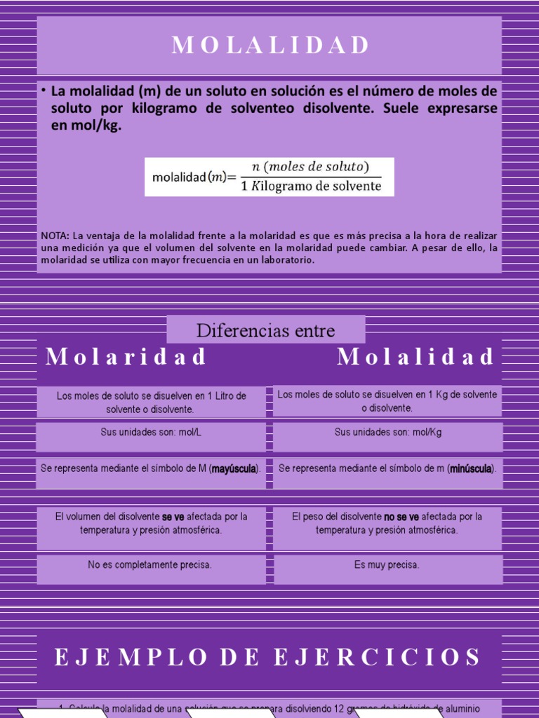 Molalidad | PDF | Concentración | Solvente