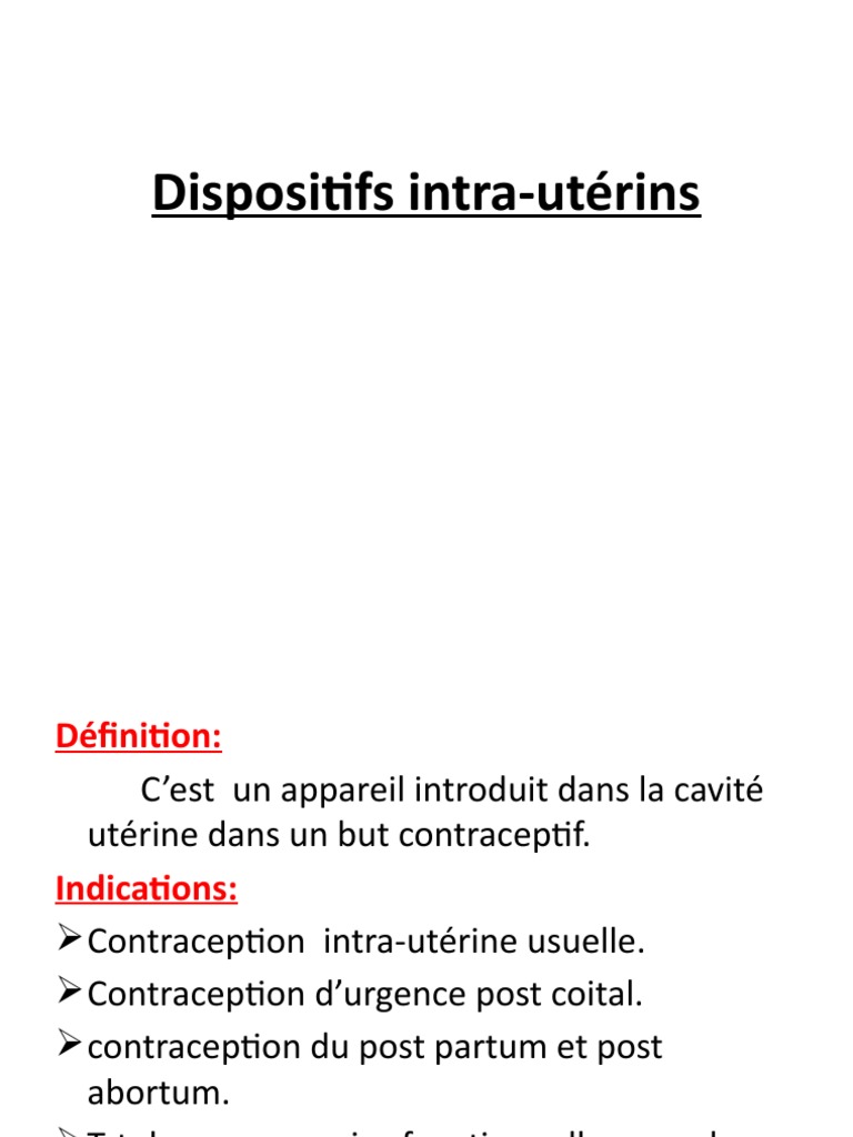 Cours Diu | PDF | Contraception | Utérus