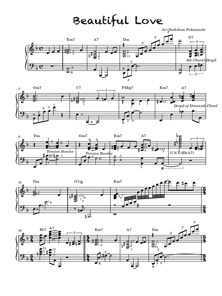 Beautiful Love | PDF | Music Theory | Elements Of Music