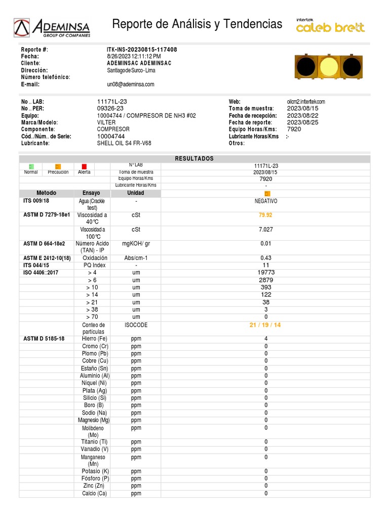 Reporte de Análisis y Tendencias: ITS 009/18 ASTM D 7279-18e1 | PDF