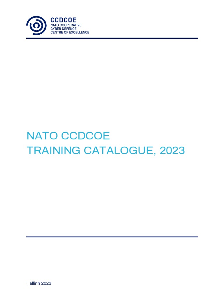 2023 NATO CCD COE Training Catalogue Final | PDF | Security | Computer ...