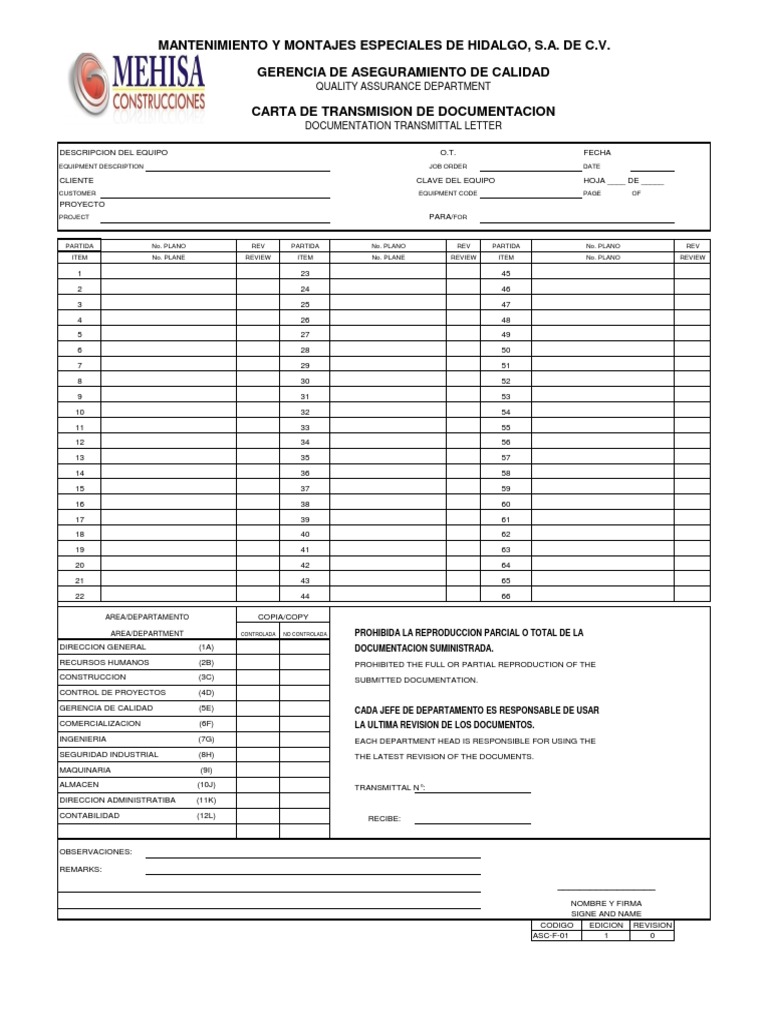Formatos Control de Documentos | PDF