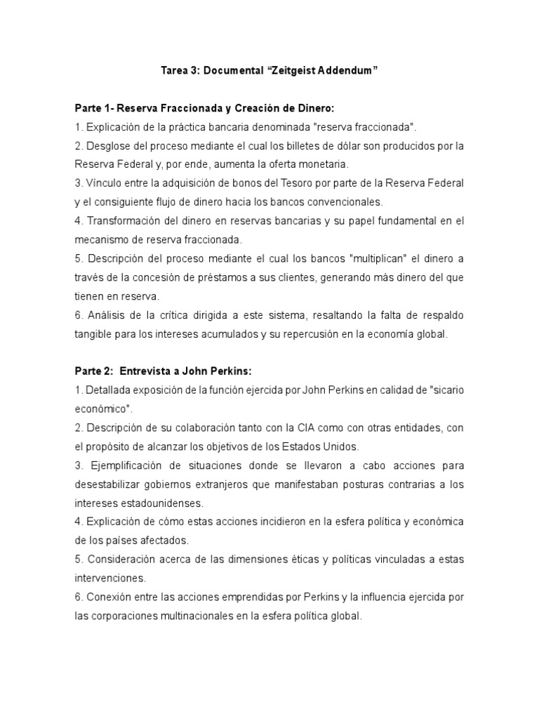 Documental Zeitgeist Addendum | PDF | Economias