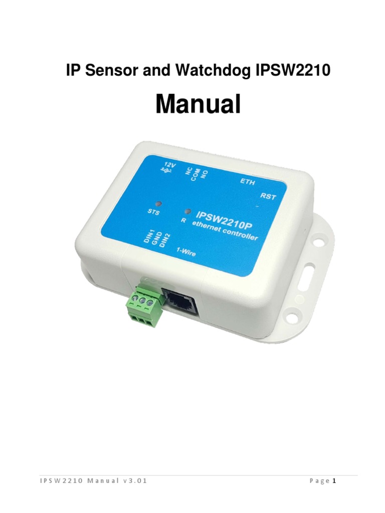 IPSW2210 IP Sensor Controller Manual | PDF | Port (Computer Networking ...