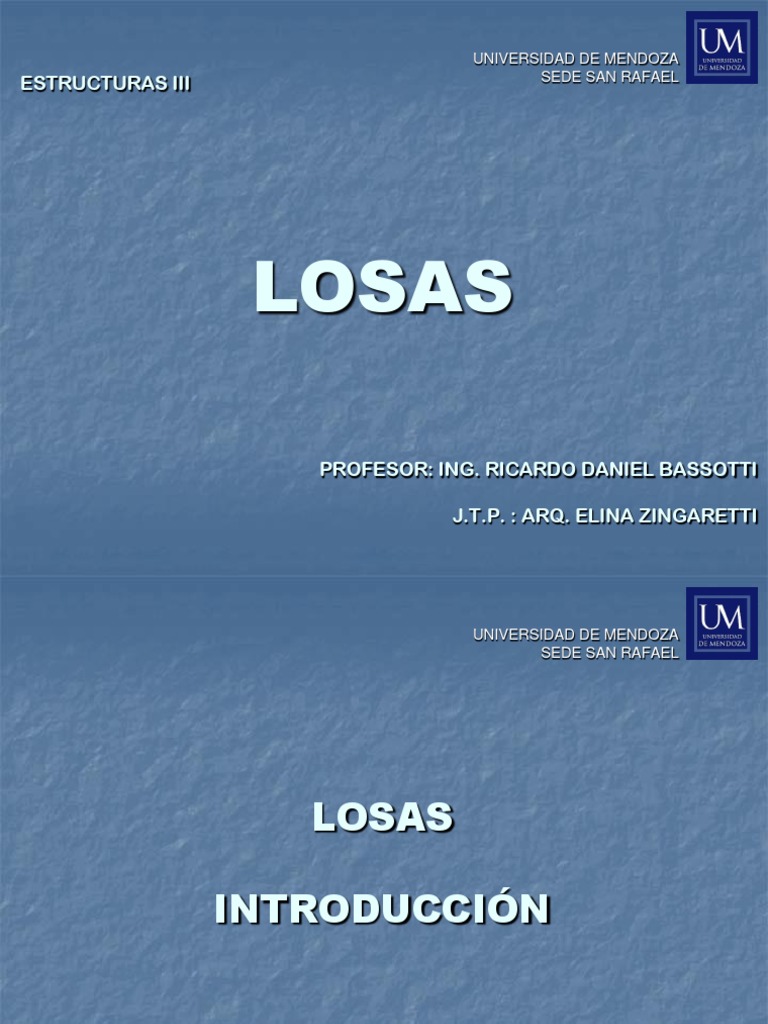 Tipos y Diseño de Losas en Estructuras | PDF | Hormigón | Materiales