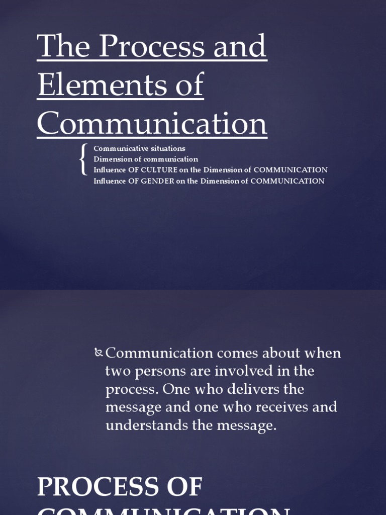 Lesson 4 The Process and Elements of Communication | PDF ...
