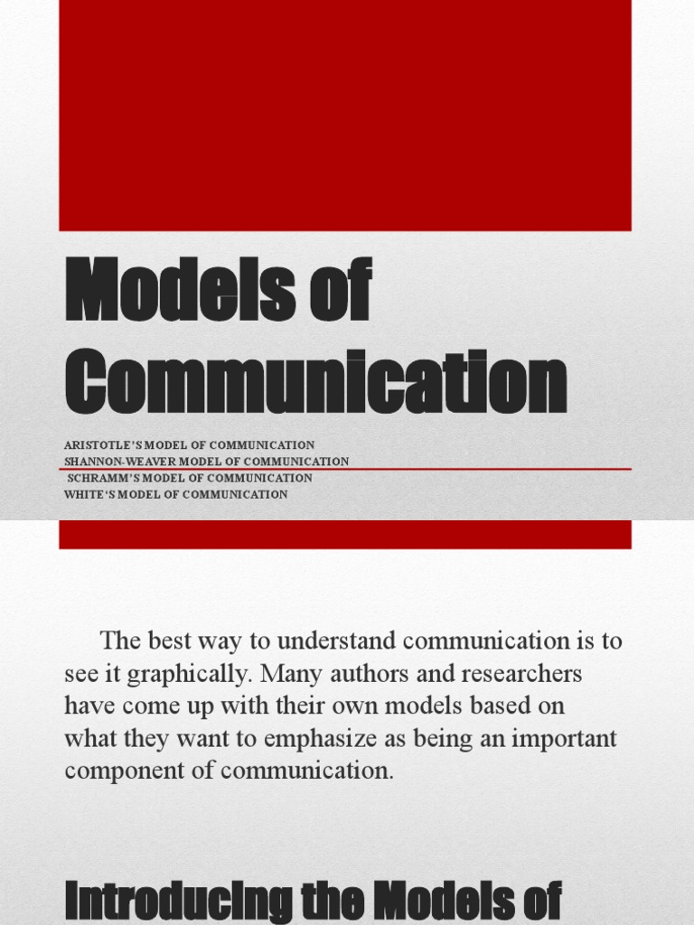 Lesson 3 Models of Communication | PDF