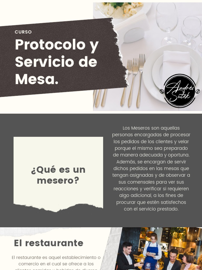 Protocolo y Servicio de Mesa | PDF