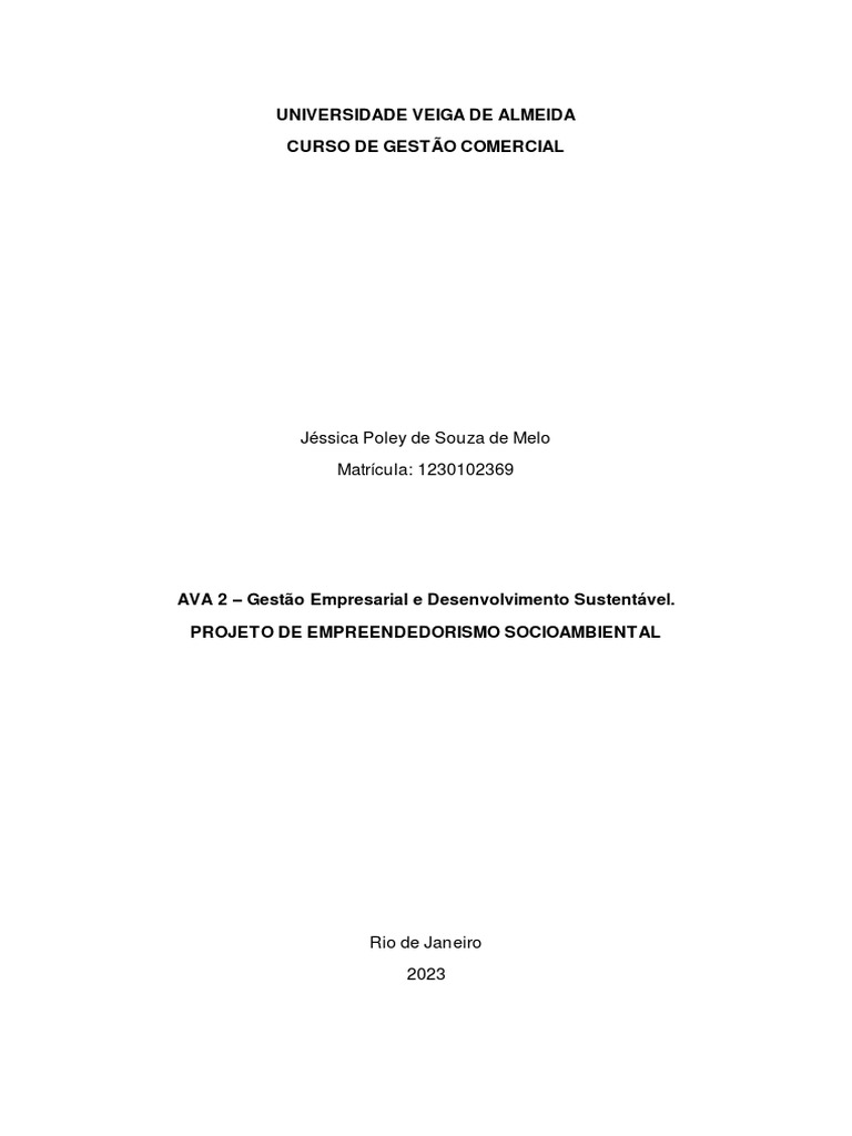 Ava - Projeto Socioambiental | PDF | Tartaruga marinha | Sustentabilidade