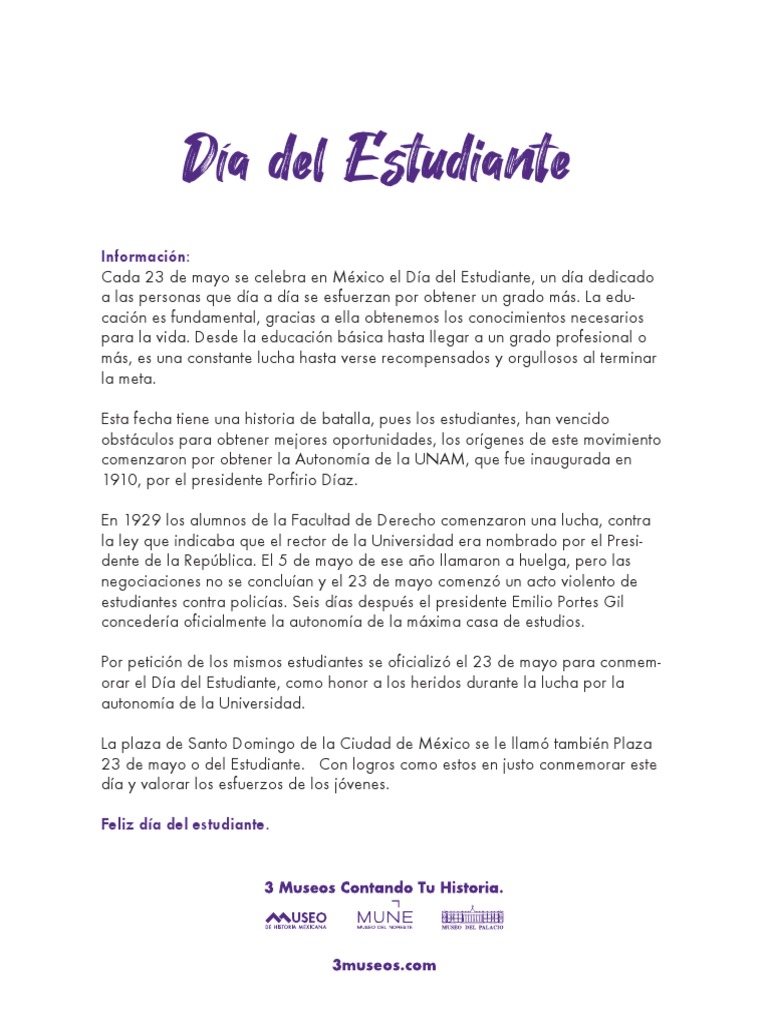 El Día Del Estudiante | PDF