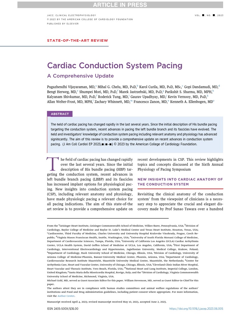 Pugazhendhi Vijayaraman Cardiac Conduction System | PDF | Artificial Cardiac Pacemaker ...
