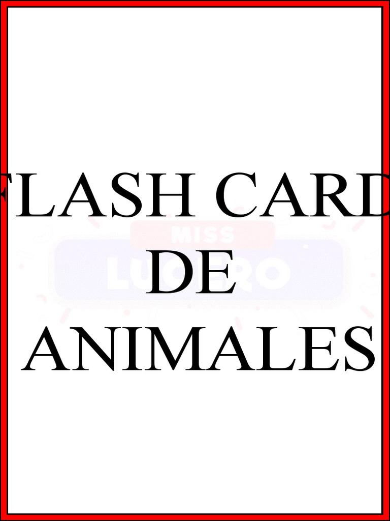 FLASH CARD DE ANIMALES (1) | PDF