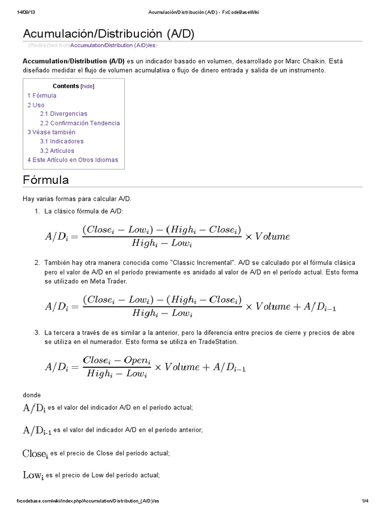 Acumulación_Distribución (A_D) - FxCodeBaseWiki | PDF