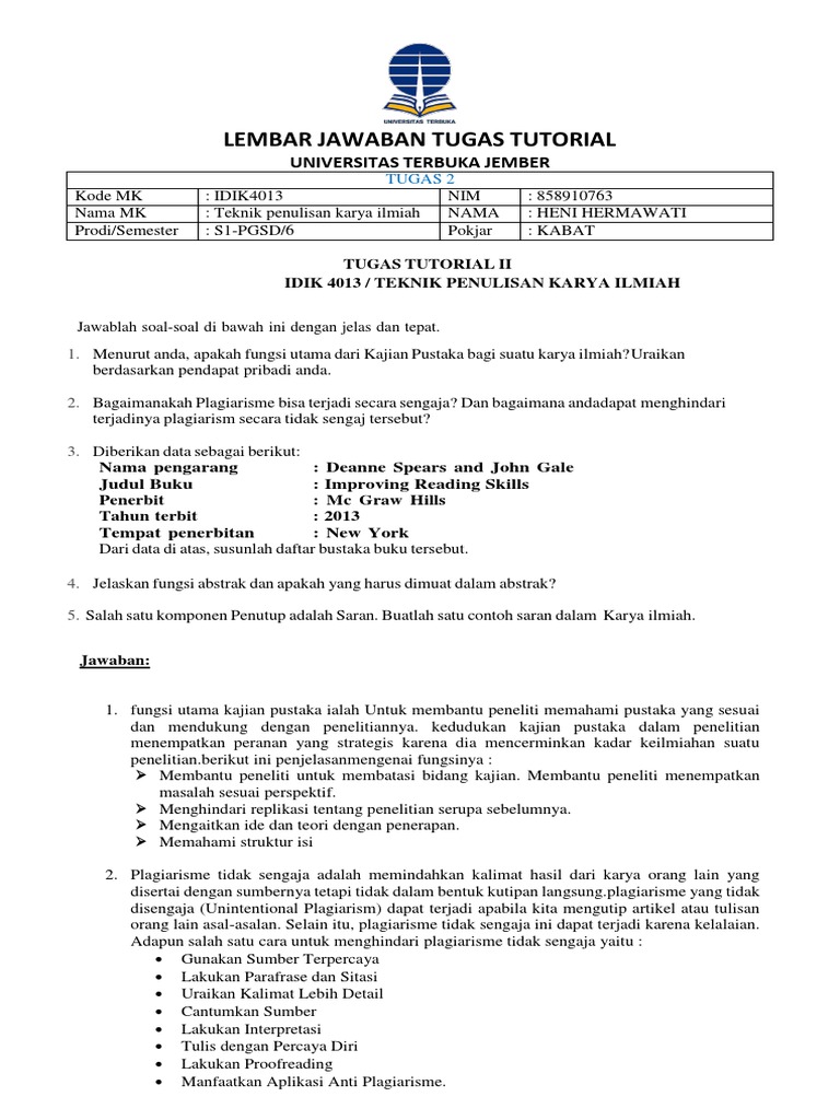 TT2 Idik4013 Heni Hermawati - 858910763 | PDF