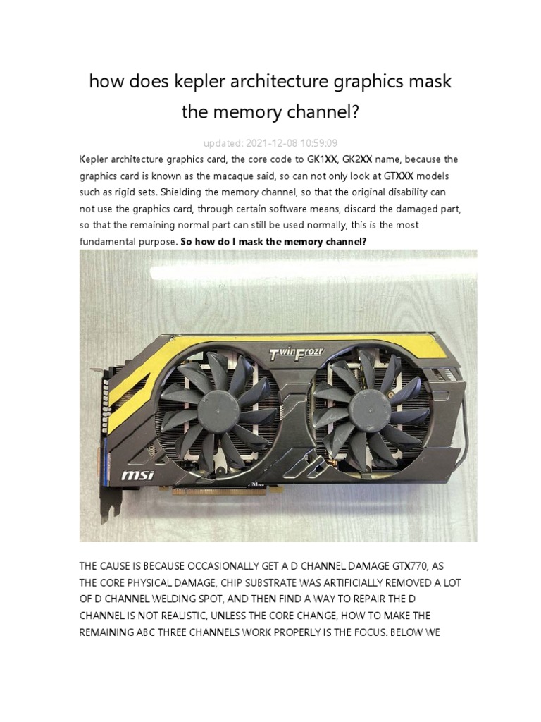 Mask Vram Vga KEPLER nvidia gtx 700 | PDF | Computing | Computer Science