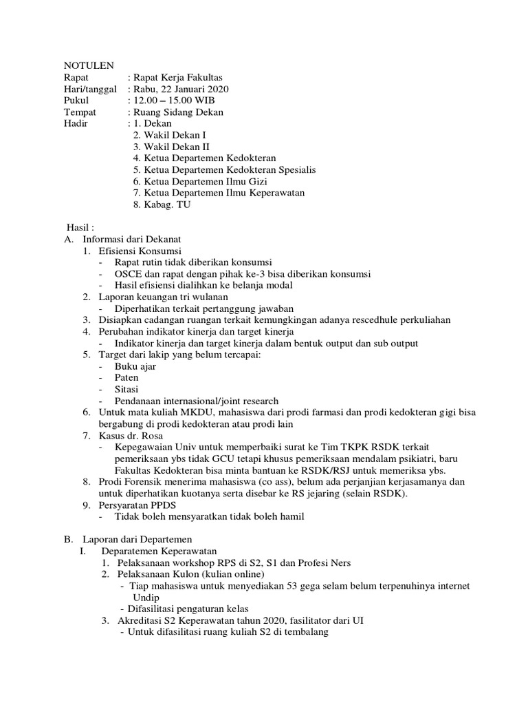 Notulen RKF 2020 | PDF | Sains & Matematika