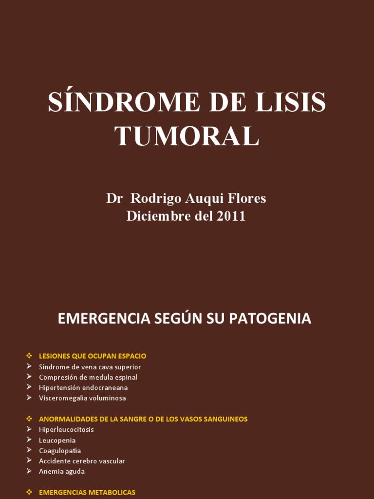 Sindrome Lisis | PDF | Cáncer | Medicina CLINICA
