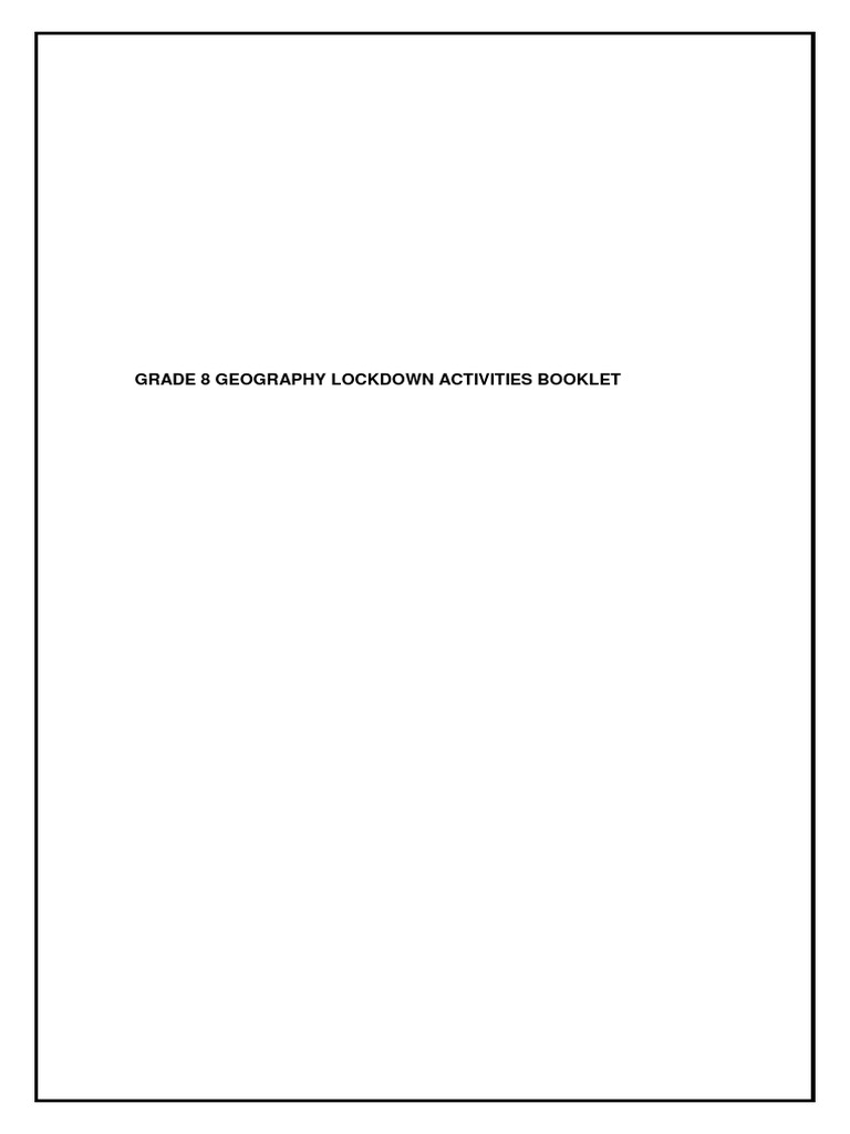Grade 8 Geography Activities Booklet | PDF | Transport | Land Use