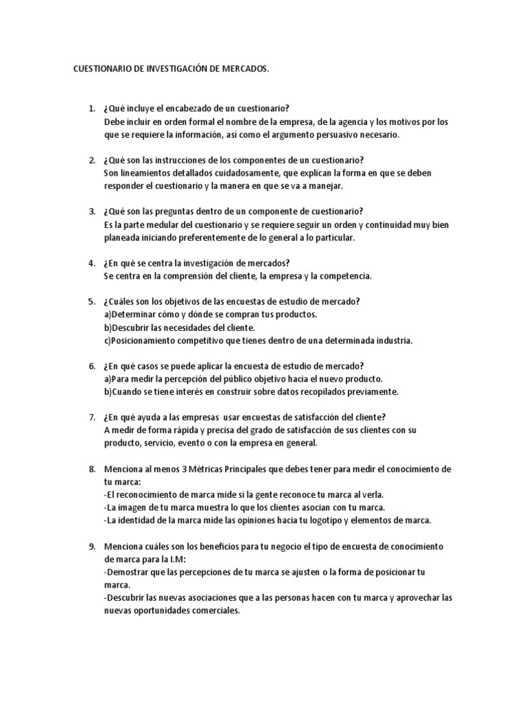 CUESTIONARIO DE INVESTIGACIÓN DE MERCADOS para papi solares | PDF | Marca | Metodología de encuesta