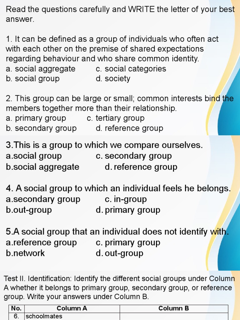 Social Group Activity | PDF