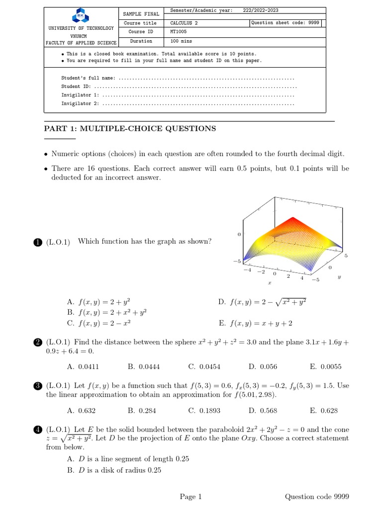 HK222 CLC Sample 3 2 | PDF | Geometry | Mathematical Analysis