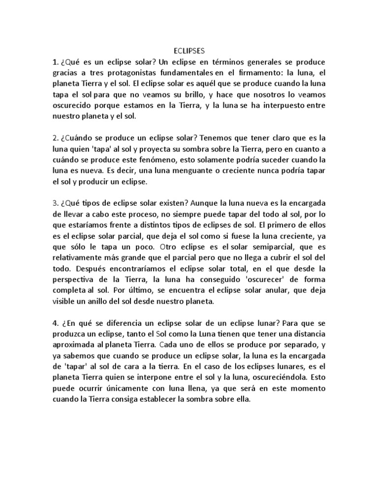 ECLIPSES | PDF | Ciencia y matemáticas