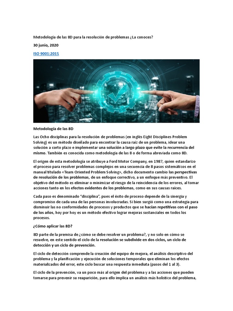 Metodología 8D para Resolución de Problemas | PDF