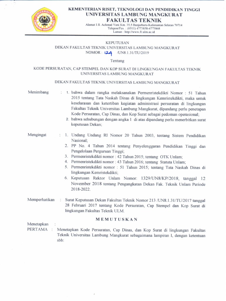 SK Kode Surat - Cap Stempel - Kop Surat | PDF