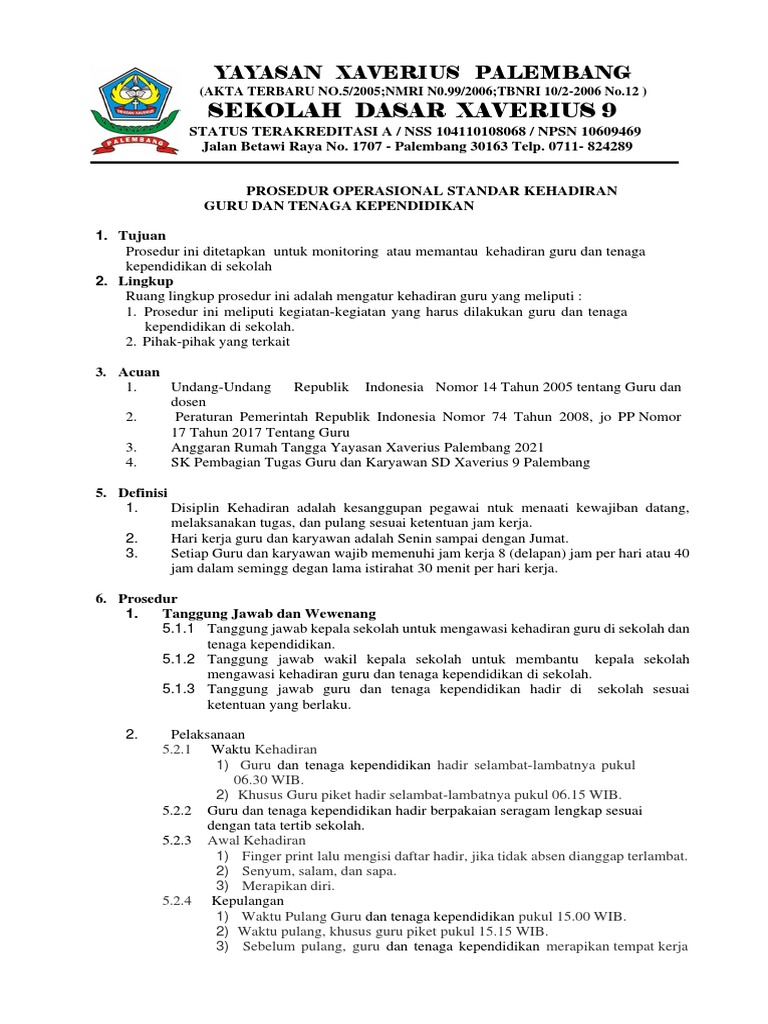 Sop Guru Tendik | PDF