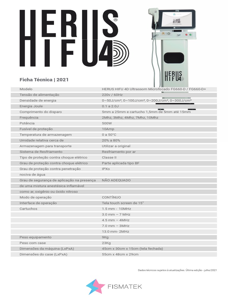 Ficha Tecnica Herus Hifu 4d | PDF