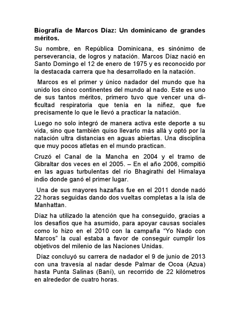 Biografia de Marcos Diaz | PDF