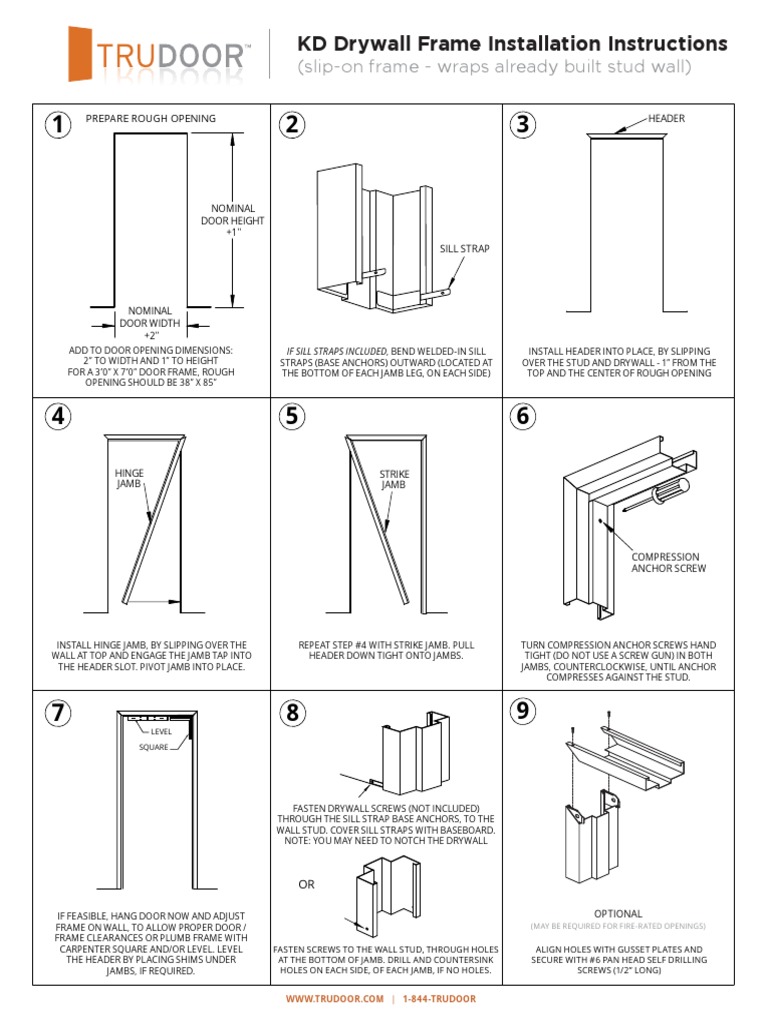 Hollow Metal KD Drywall Frame Installation Instructions | PDF