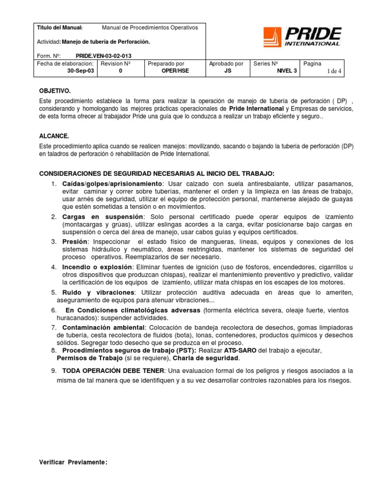 LL13 Manejo de Tubería de Perforación | Descargar gratis PDF ...