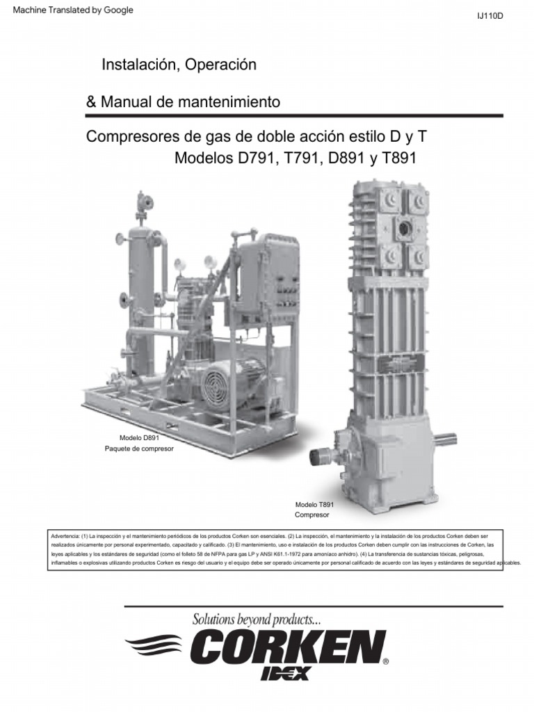 Manual Compresor Exaustor Croken Modelo D y T | PDF | Rodamiento ...