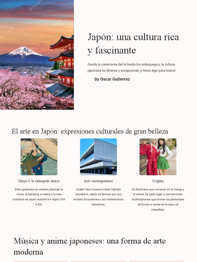 Japon Una Cultura Rica y Fascinante | PDF | Japón | Anime