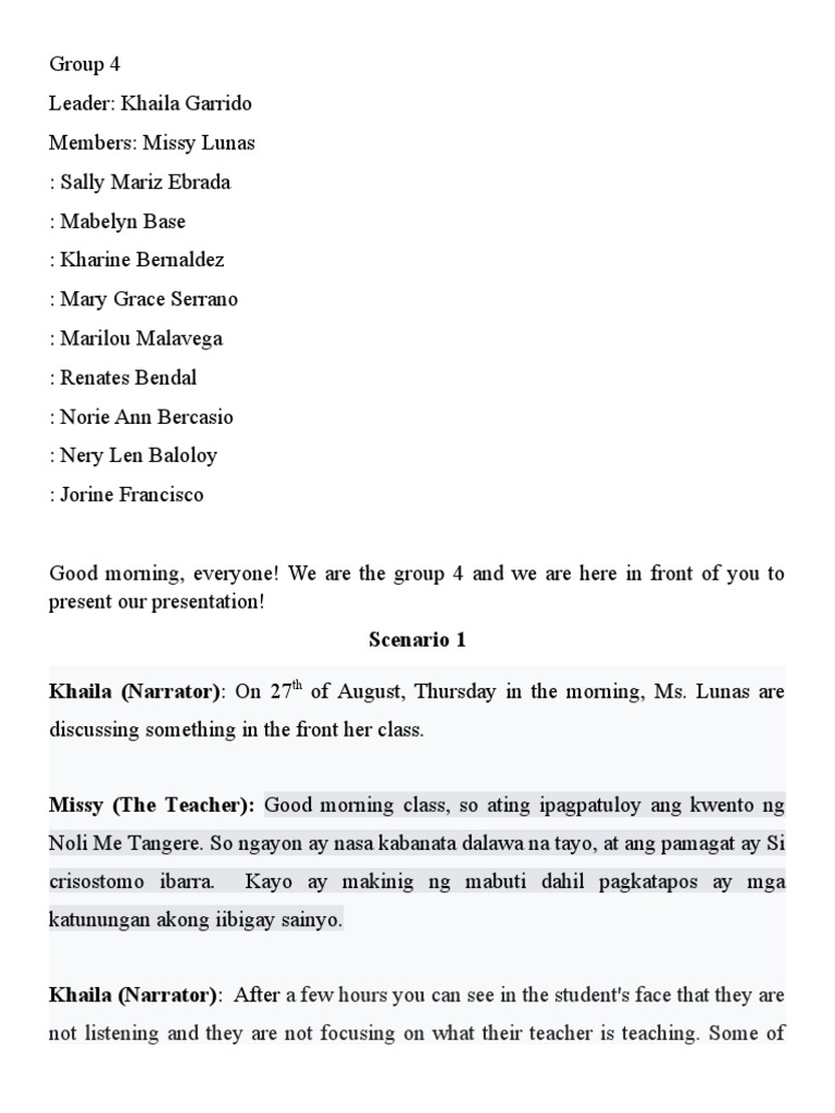 Script For Role Play | PDF | Cognitive Science | Behavior Modification