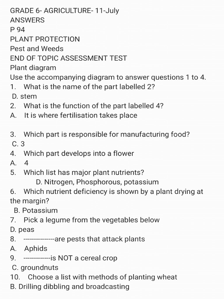 GRADE 6 - AGRICULTURE - 11-July | PDF