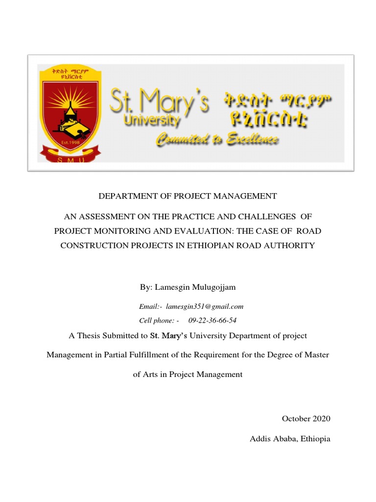 An Assessment On The Practice and Challenges of Project Monitoring and Evaluation | Download ...