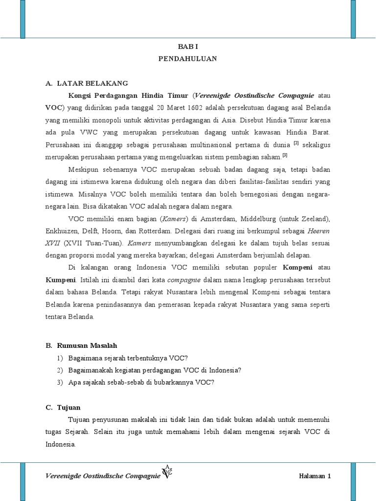 Makalah Sejarah Voc | PDF