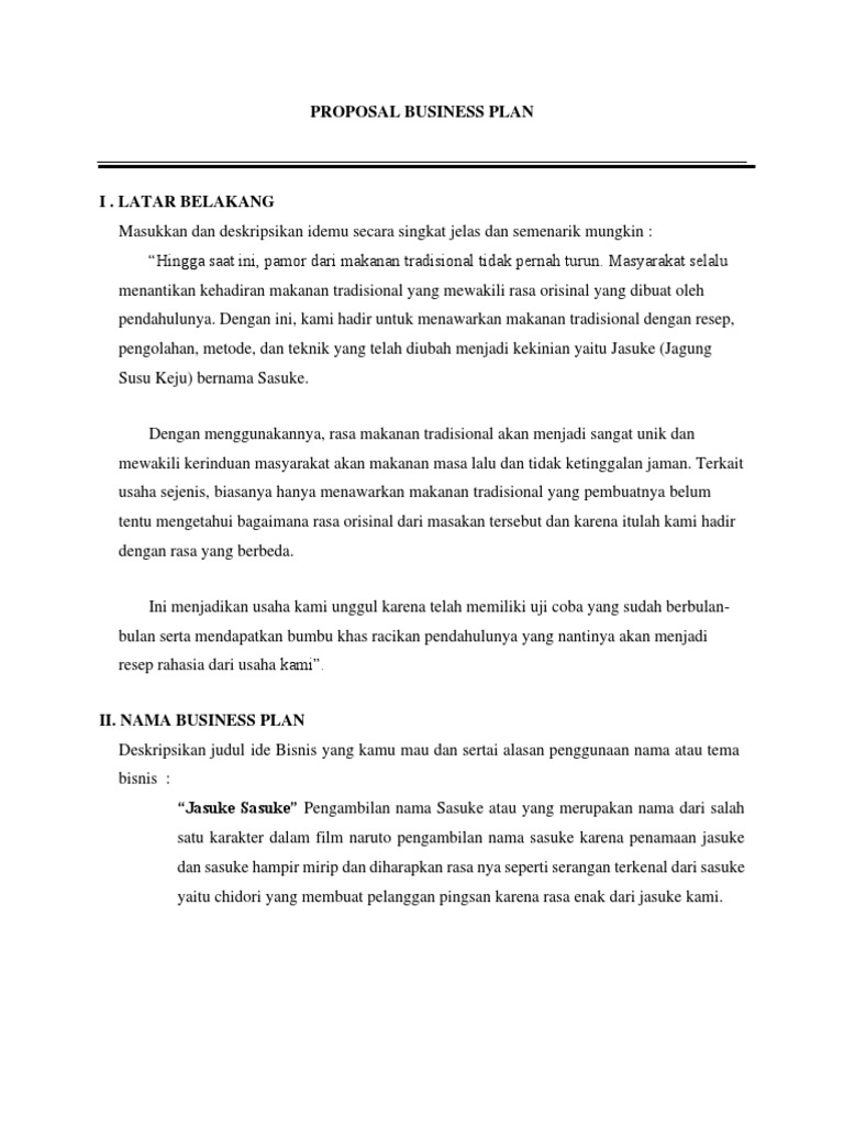 Contoh Proposal Bisnis | PDF