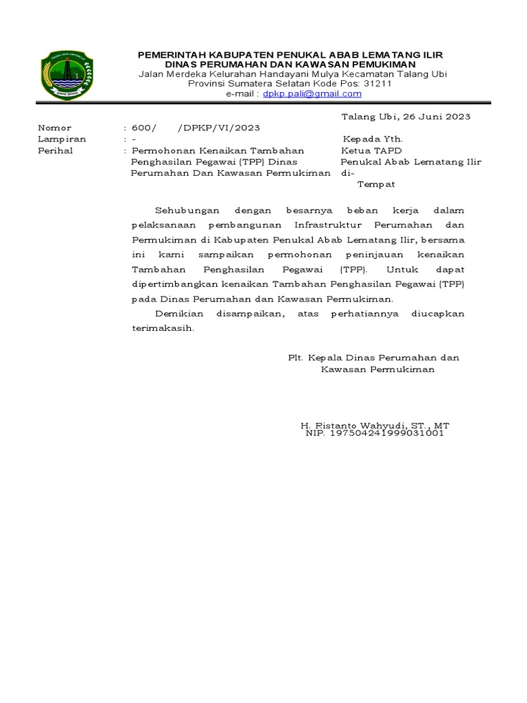 Pengusulan Tambahan TPP Ke TAPD | PDF