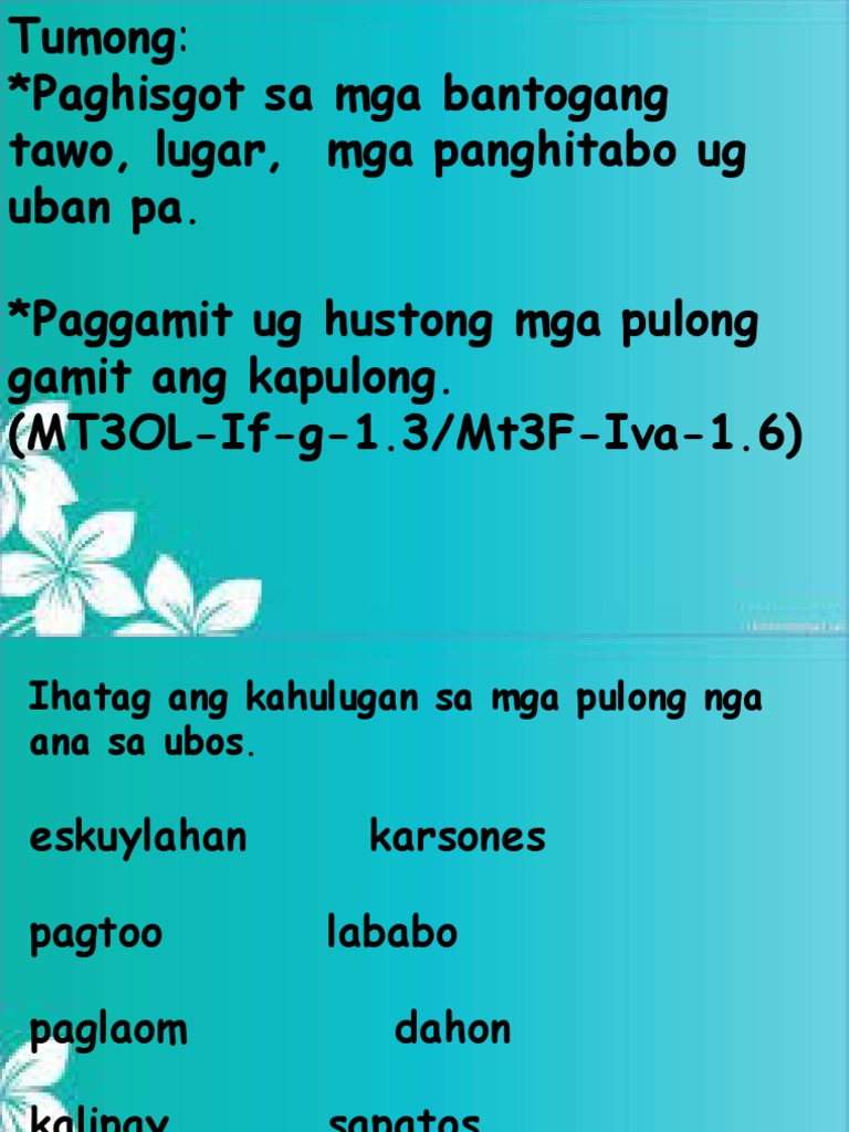 Grade 3 PPT MTB q1 w5 | PDF