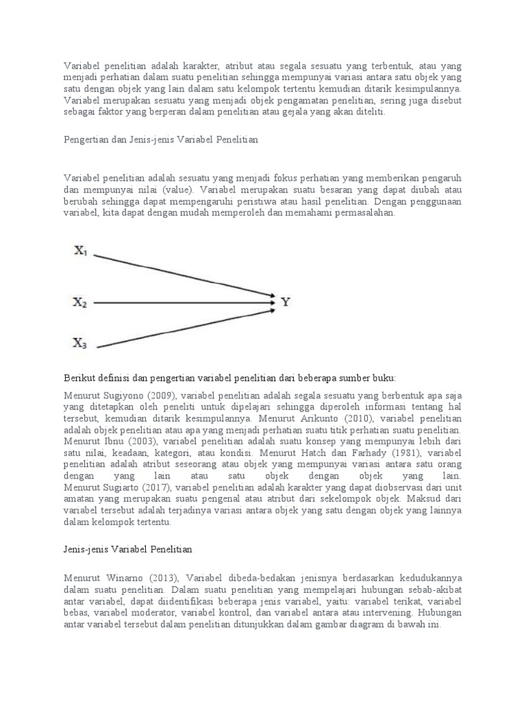 Jenis-jenis Variabel dalam Penelitian | PDF | Karier & Perkembangan ...