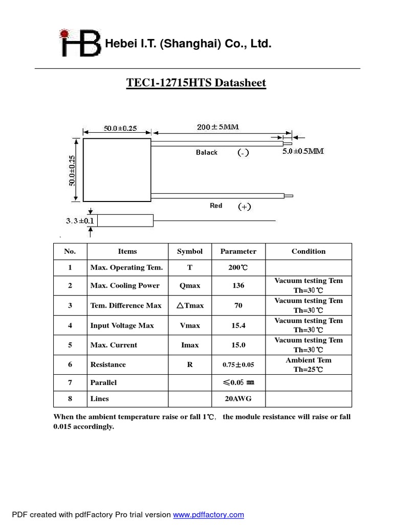 Tec1 12715HTS | PDF