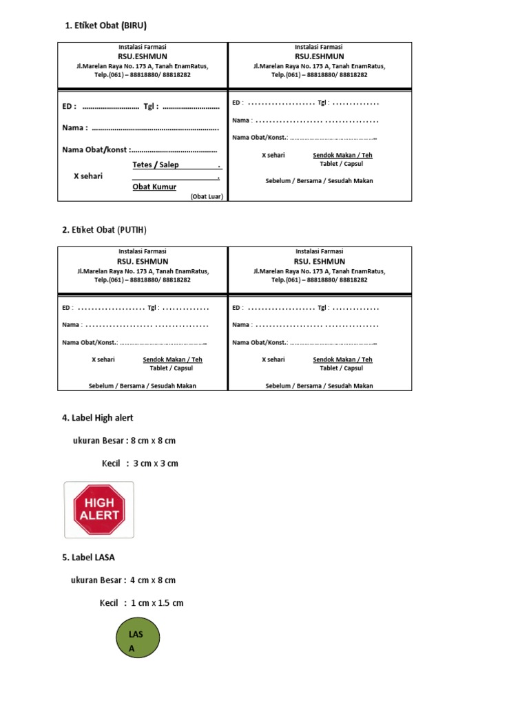 Etiket Obat | PDF