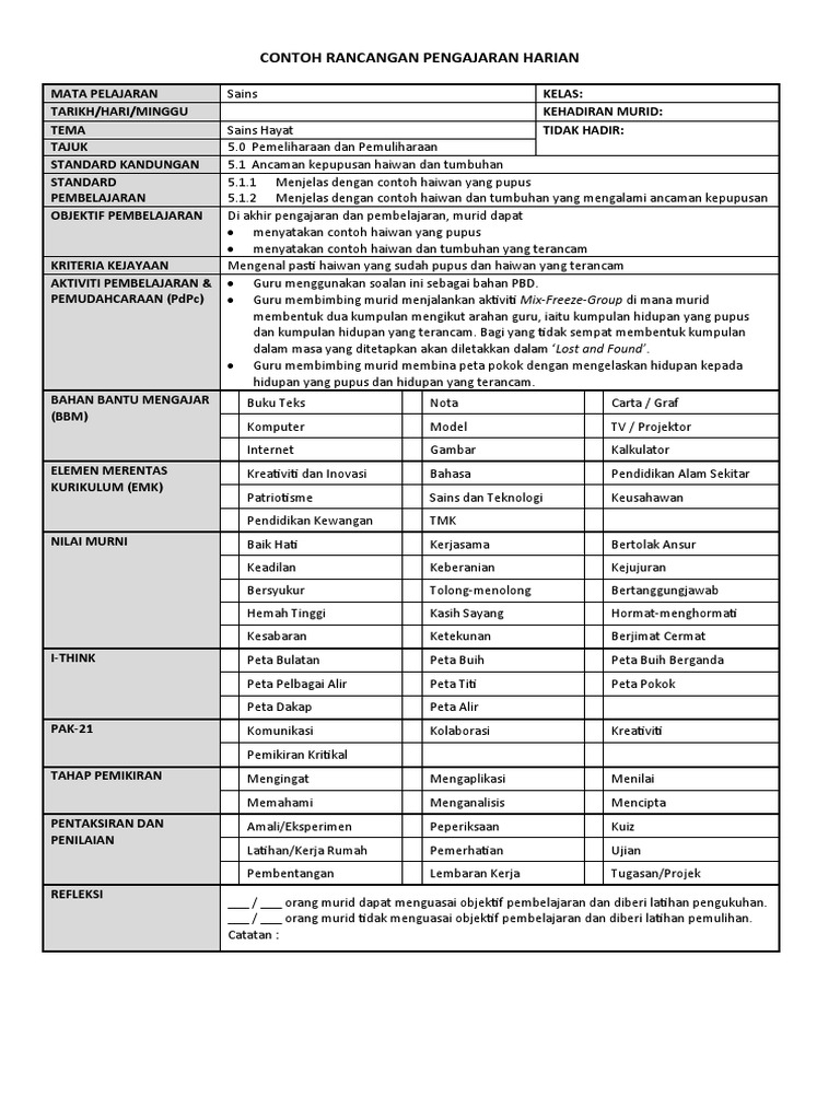 RPH Sains T6 UNIT 5 | PDF
